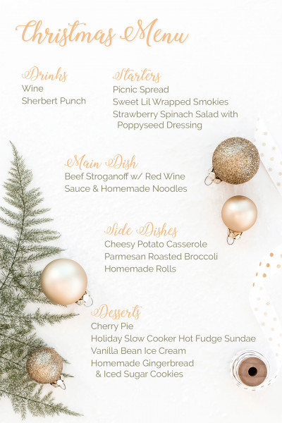 Our Christmas Menu - Curly Crafty Mom