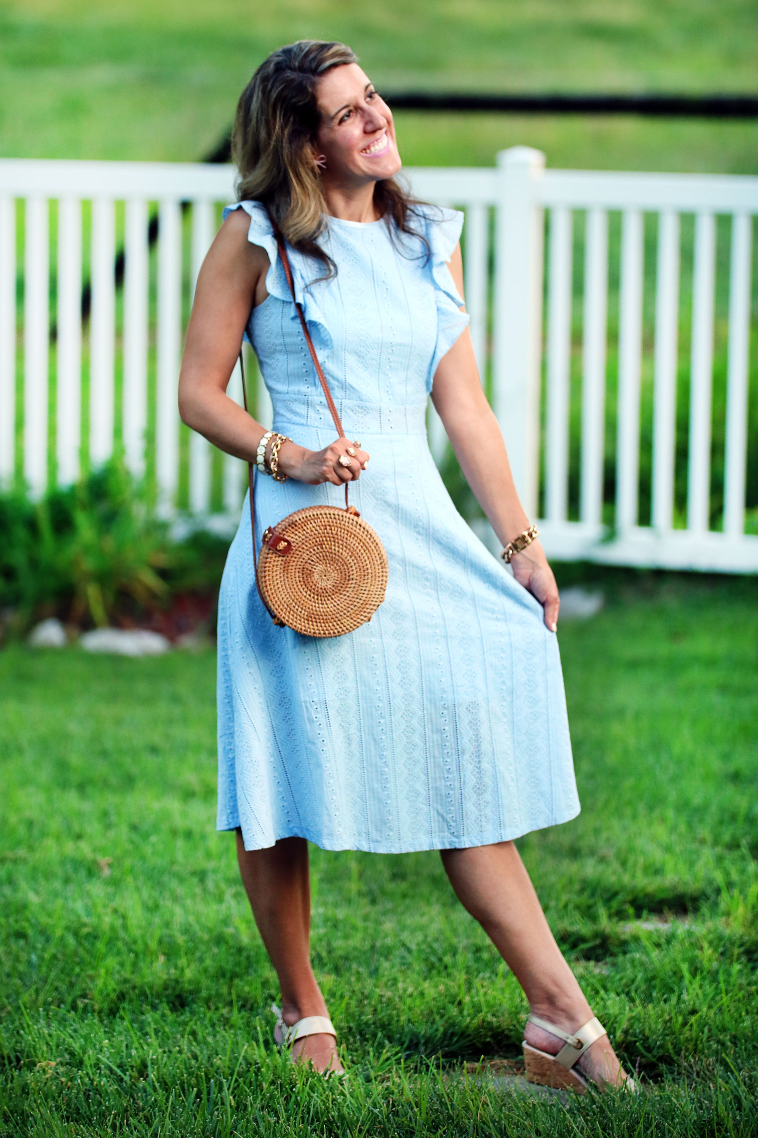 Thursday Fashion Files Link Up #223 – Baby Blue Eyelet Midi Dress ...