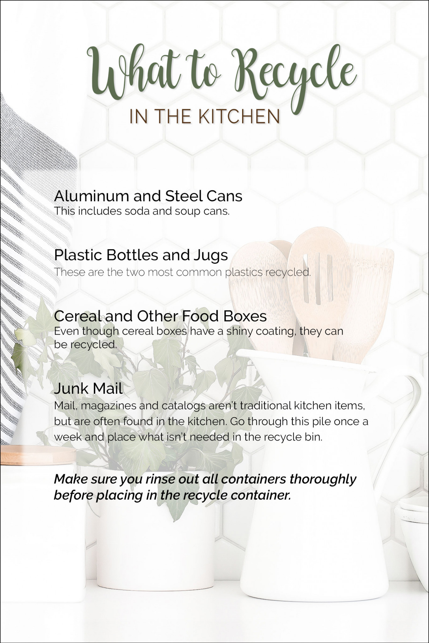 How to Make Recycling in the Kitchen a No Brainer w/ Free Recyclable ...