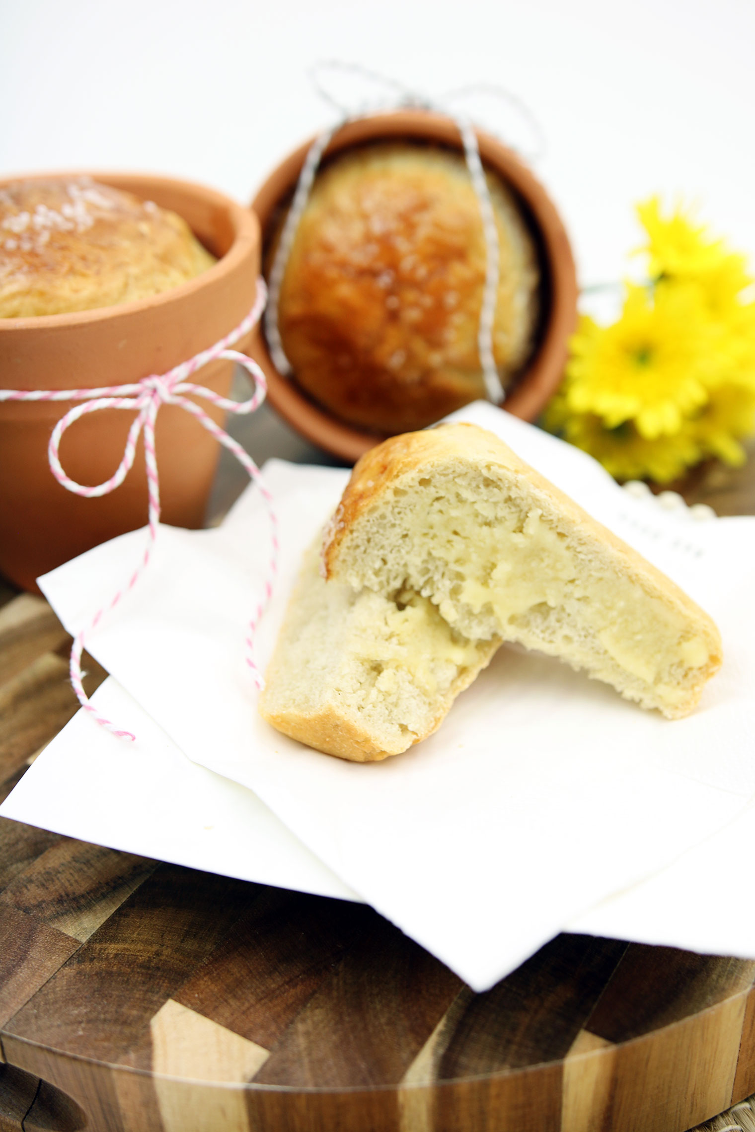 Flower Pot Bread, Perfect for Spring Dinner - Curly Crafty Mom