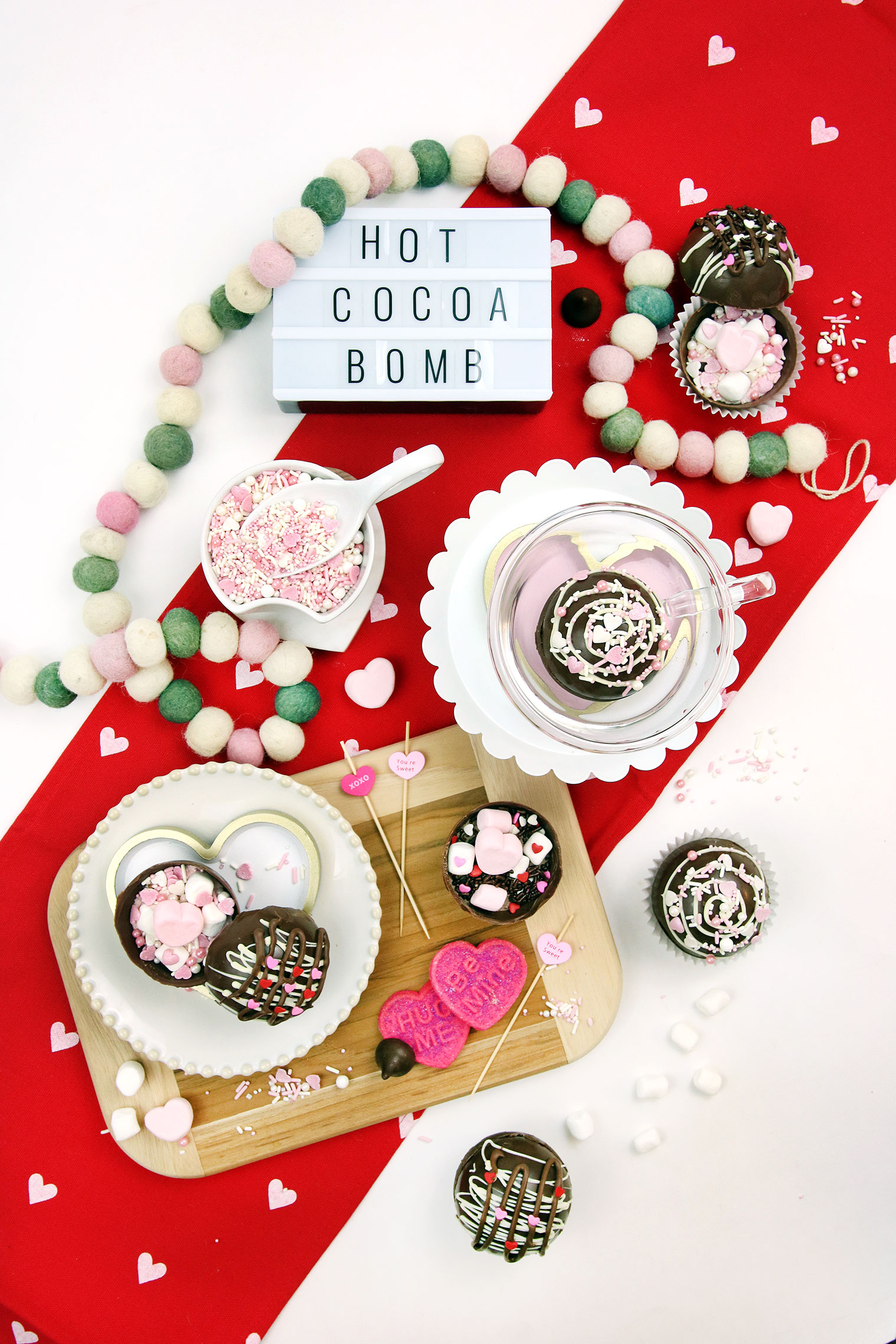 DIY Valentine's Day Hot Cocoa Bombs - Curly Crafty Mom
