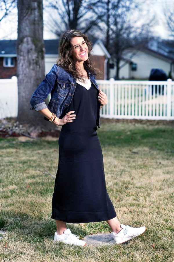 Styling a Slip Dress for the Spring - Curly Crafty Mom