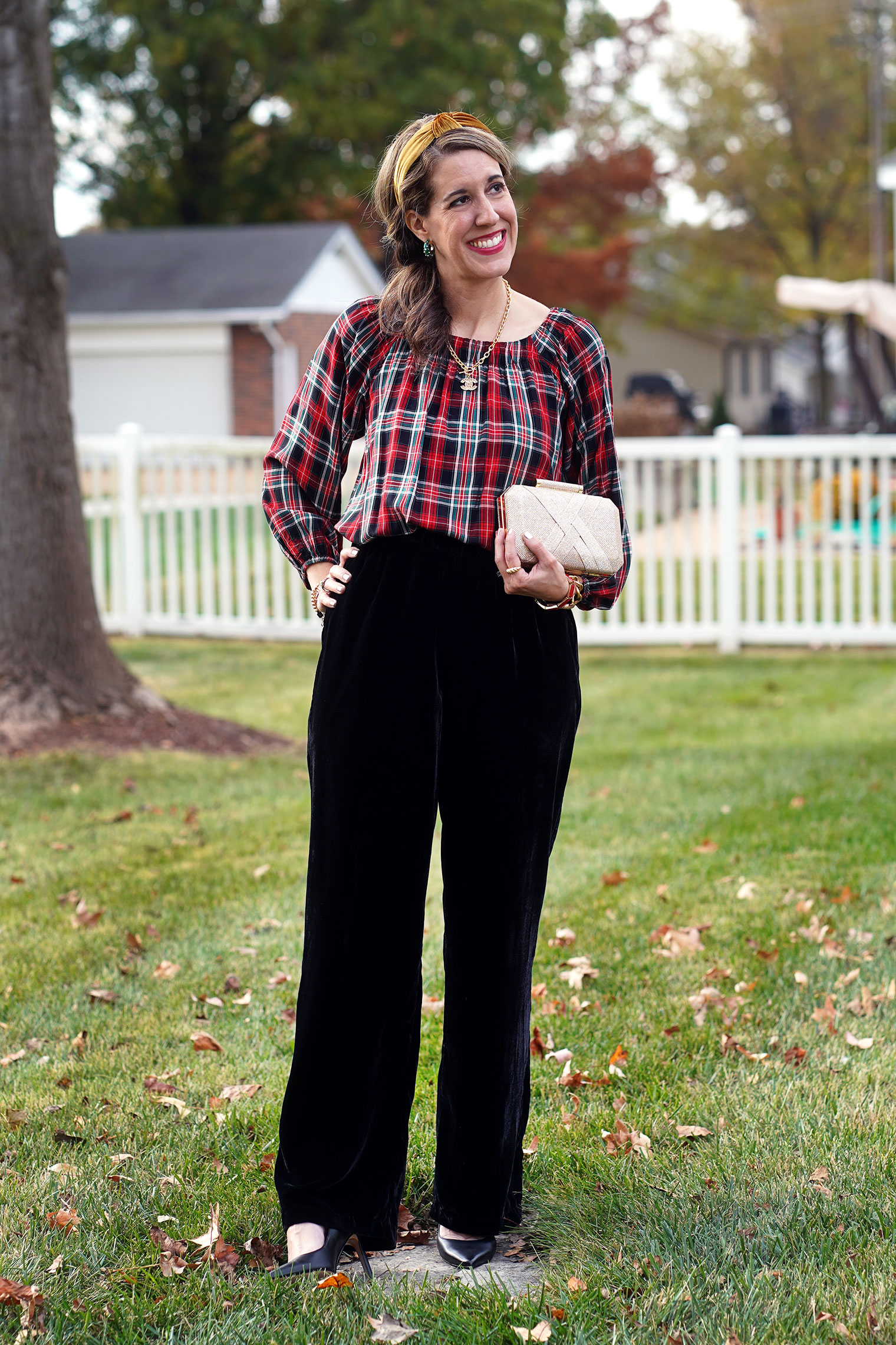 Embroidery & Velvet for the Holidays {Caite & Kyla} - Curly Crafty Mom